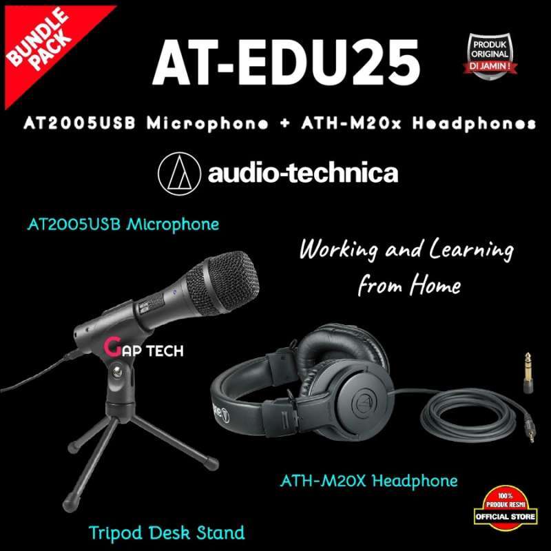 Jual Audio Technica AT EDU25 / EDU 25 Bundle Pack AT2005USB Mic + ATH ...