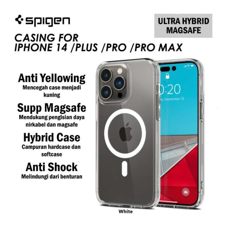 Jual Case iPhone 14 Pro Max Plus Spigen Hybrid MagSafe Bening Casing ...