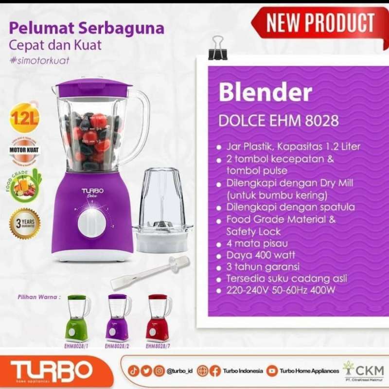 Jual Turbo Blender Ehm 8028 1.2liter Plastik Ehm8028 Di Seller ...