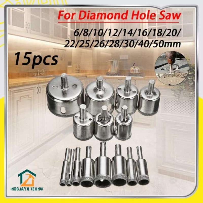 Jual Set 15Pcs Mata Bor Kaca Keramik Granit Marmer Batu Porselen ...