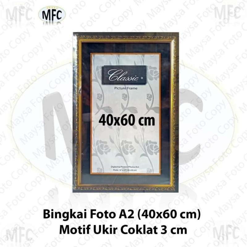 Jual Bingkai Foto Frame Pigura 40x60 full Ukir Emas Silver Coklat - Coklat di Seller Maysa ...