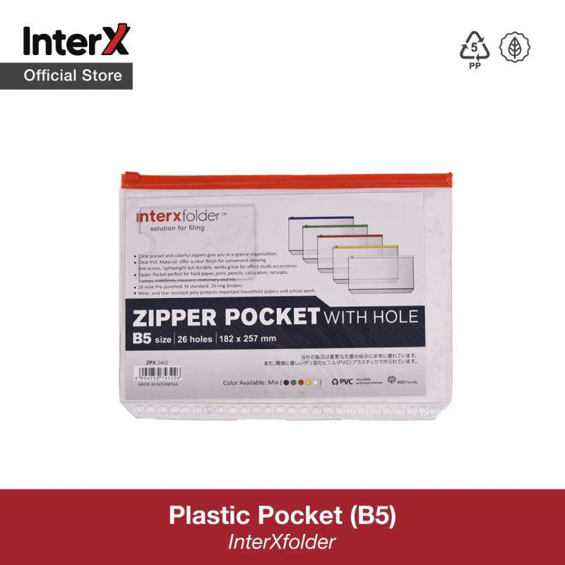 Jual InterX Zipper Pocket B5 w/Index di Seller InterX - Talaga, Kab ...