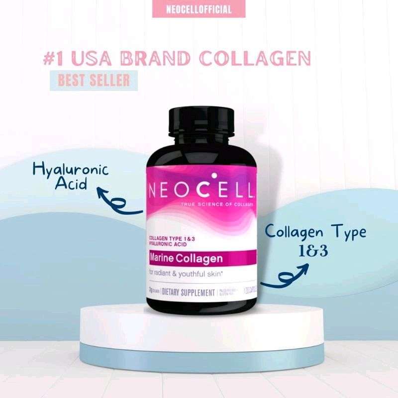 Promo Neocell Marine Collagen Type 1 & 3 6000mg Hyaluronic Acid 120 ...