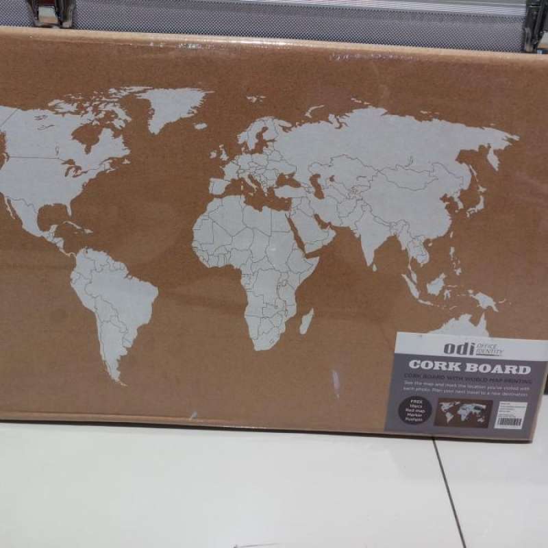 Jual Cork Board peta dunia 40x60Cm | Papan Peta Dinding di Seller ...