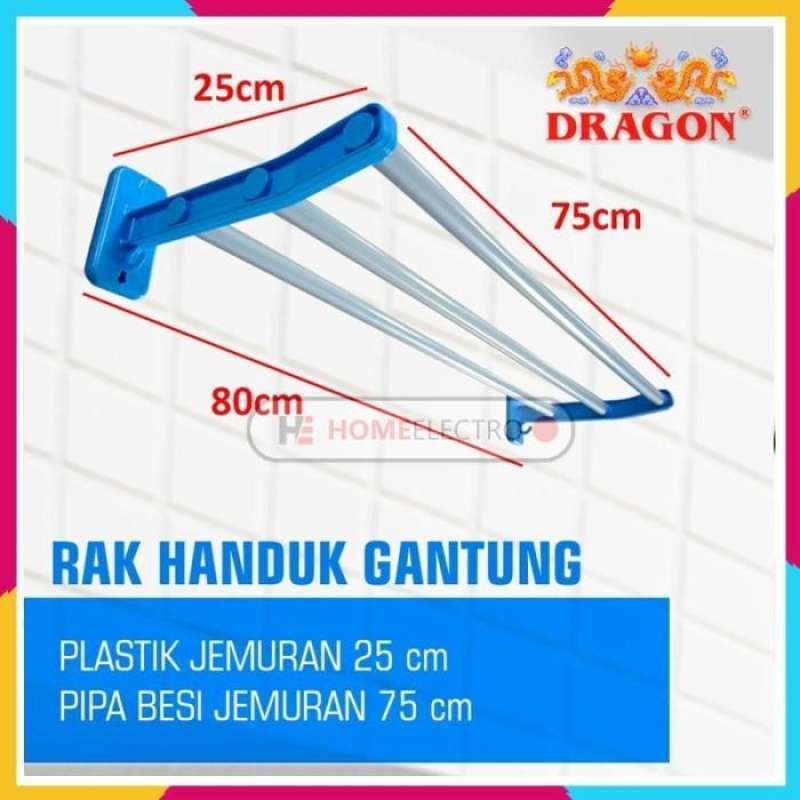 Jual Rak Handuk Gantung Stainless Dragon RG003 Hanger Jemuran Pipa Besi ...