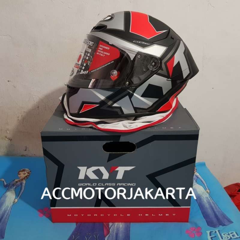 Promo KYT TT Course Electron Grey Red Matt, Limited Edition SNI Diskon ...