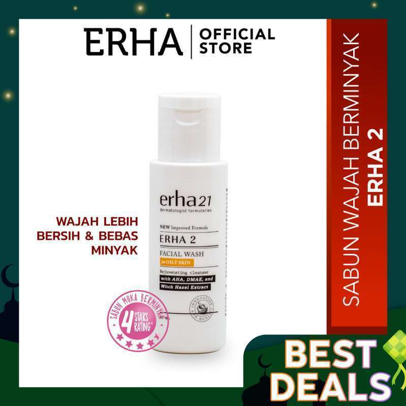 Jual original ERHA 2 Facial Wash for Oily Skin 60 ml - Sabun Wajah ...