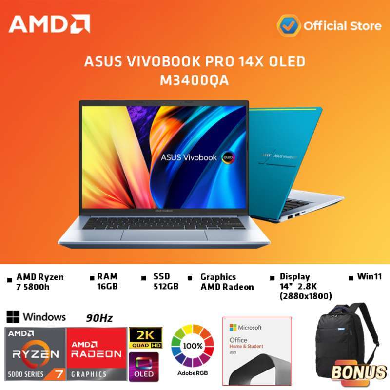 Jual ASUS VIVOBOOK PRO 14X M3400QA OLEDS751 | RYZEN 7 5800H 16GB 512SSD ...