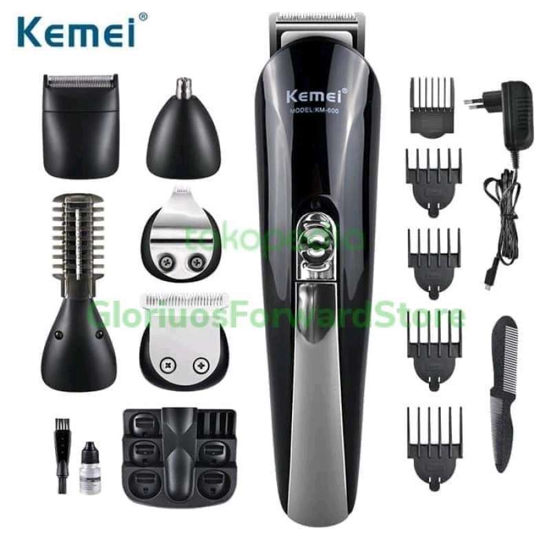 Jual Alat Mesin Cukur Rambut Jenggot Electric Shaver 6 In 1 Kemei Km-600 Di Seller Glorious ...