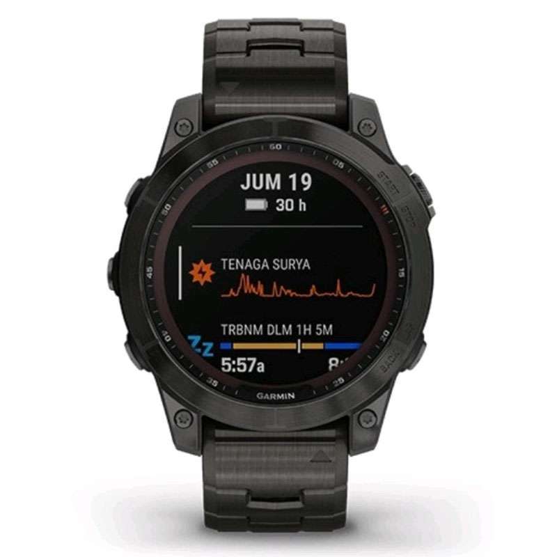 Promo JAM TANGAN GARMIN SMARTWATCH PRIA FENIX 7 SAPPH SOLAR CRBN GRY ...