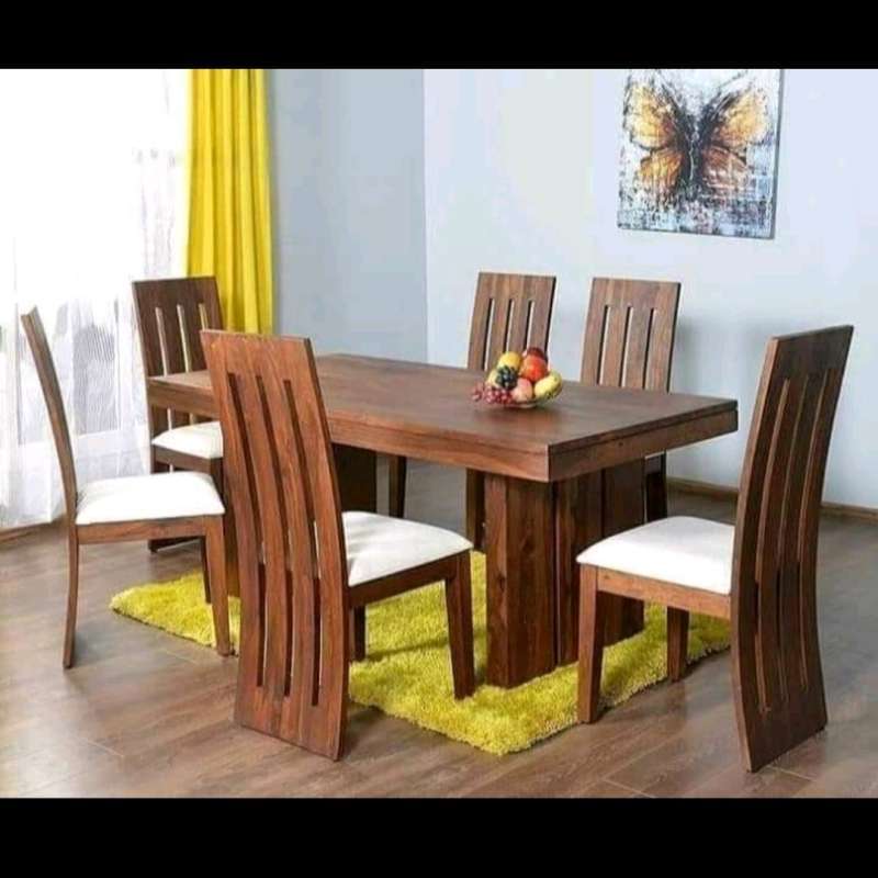 Jual Set Meja Makan Minimalis Modern / Meja Makan Keluarga / Set Meja Makan 6 Kursi Kayu Jati di ...