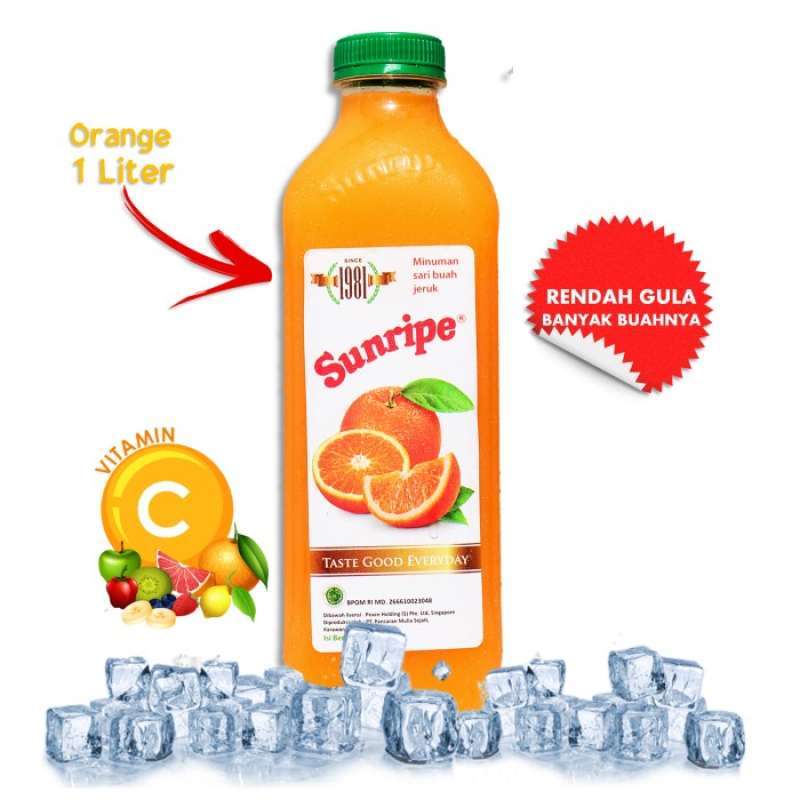 Jual Jus Jeruk Sunripe Orange Juice 1 Liter Rendah Gula di Seller Sunripe Jus Hotel - Citeureup ...