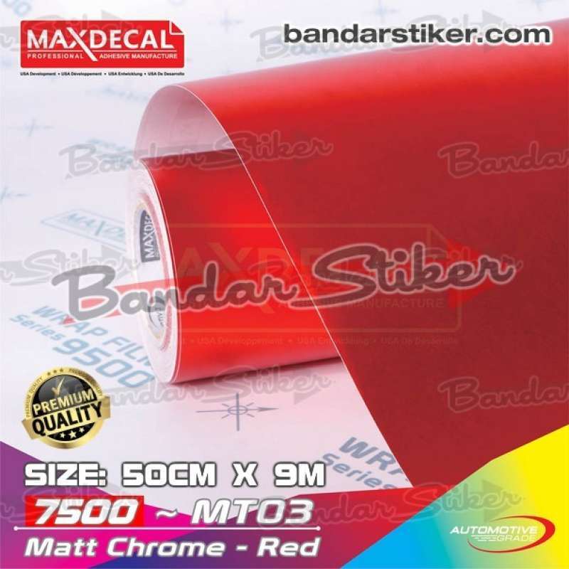 Jual MAXDECAL MT03 Matte Chrome RED ROLL Skotlet Motor Premium Krum Dop ...