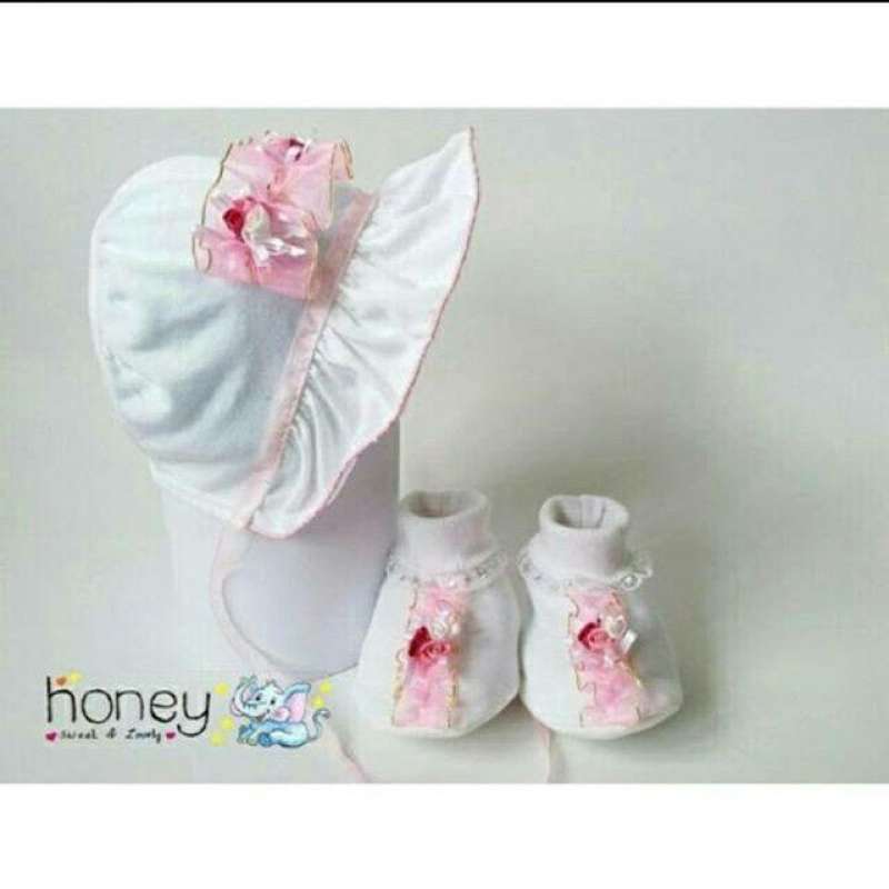 Jual Topi Noni Bunga Set/topi Noni Bayi/topi Bonnet/bonnet Bayi/bonnet ...