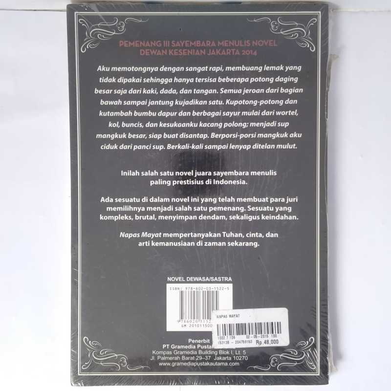 Jual Napas Mayat Bagus Dwi Hananto Buku Novel Fiksi Buku Fiksi Buku Novel Dewasa Buku Sastra ...