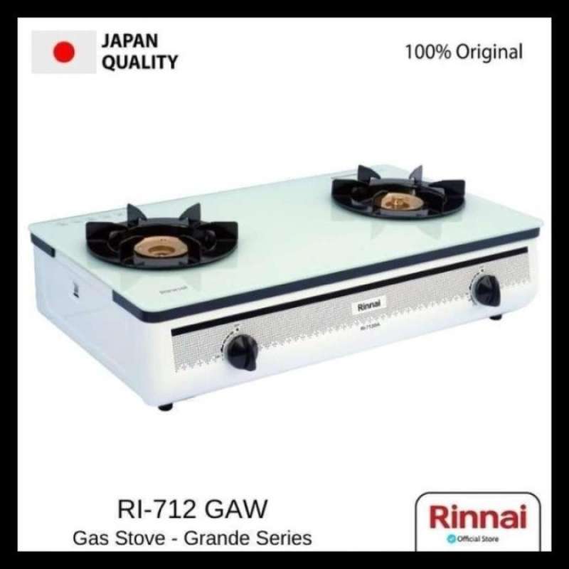 Jual Kompor Gas Kaca Tempered Glass 2 Tungku Premium Rinnai RI712GAW ...