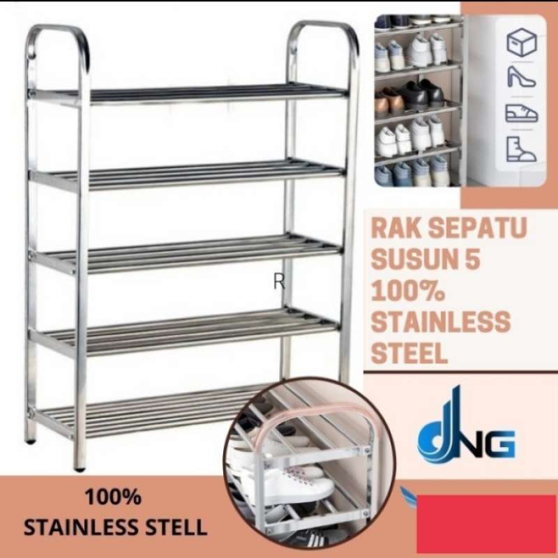 Jual Rak Sepatu Stainless Steel Susun 5 TERJAMIN di Seller SNJ Agriz ...
