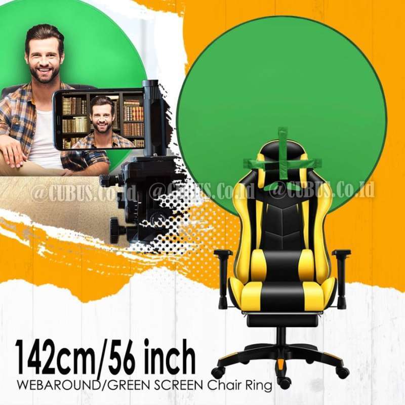Jual WEBAROUND Background Green Screen Chair Ring WFH Conference ...