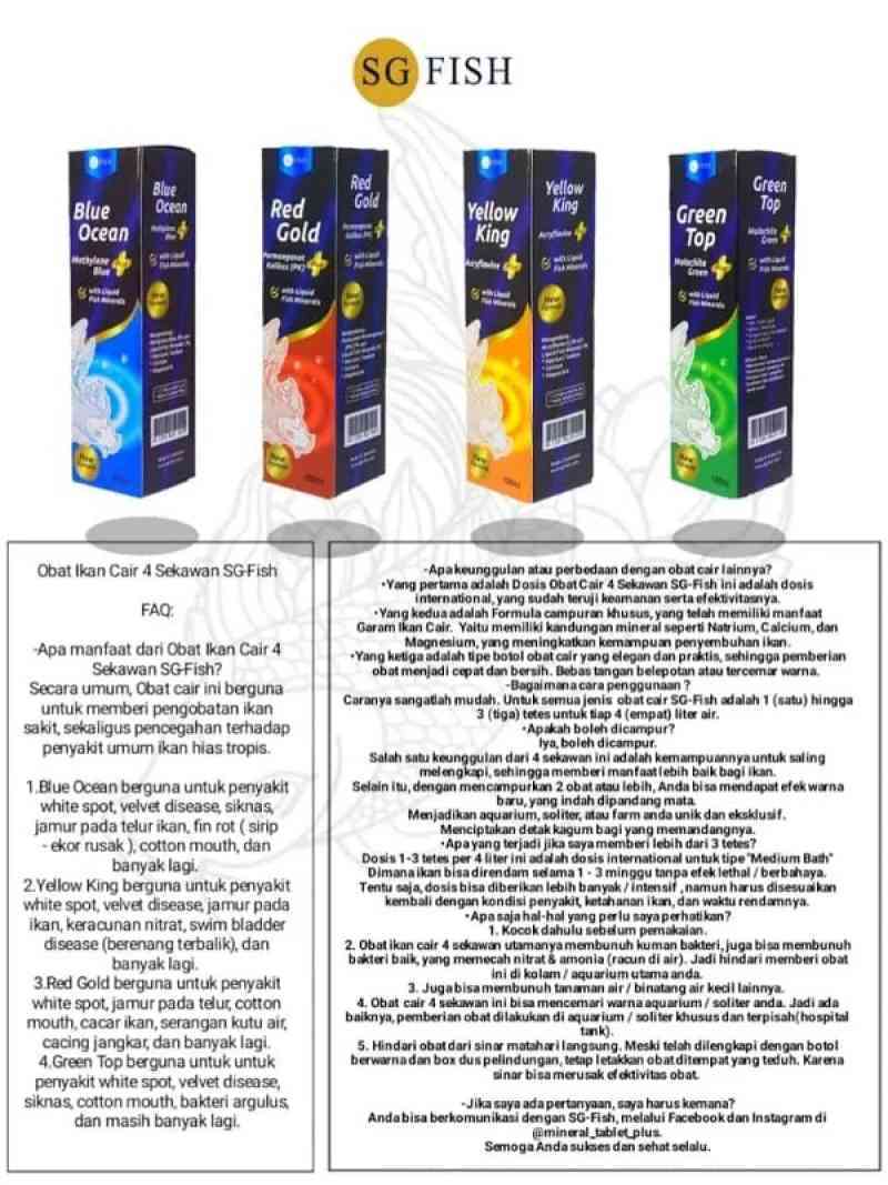 Jual Sg Fish Blue Ocean Methylene Blue Obat Ikan 100ml Di Seller Neo ...