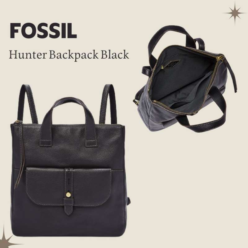 Jual Tas Fossil Original 100% Wanita Hunter Backpack Black SHB2695001 ...