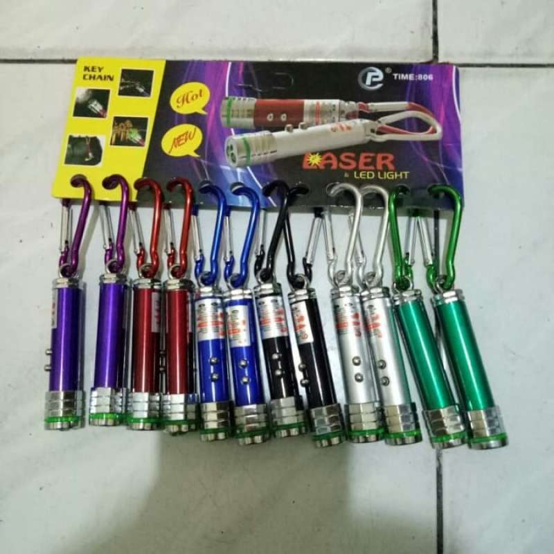 Jual Laser Led 3In1 Lampu Senter Gantungan Kunci Keychain 1 Lusin Isi ...