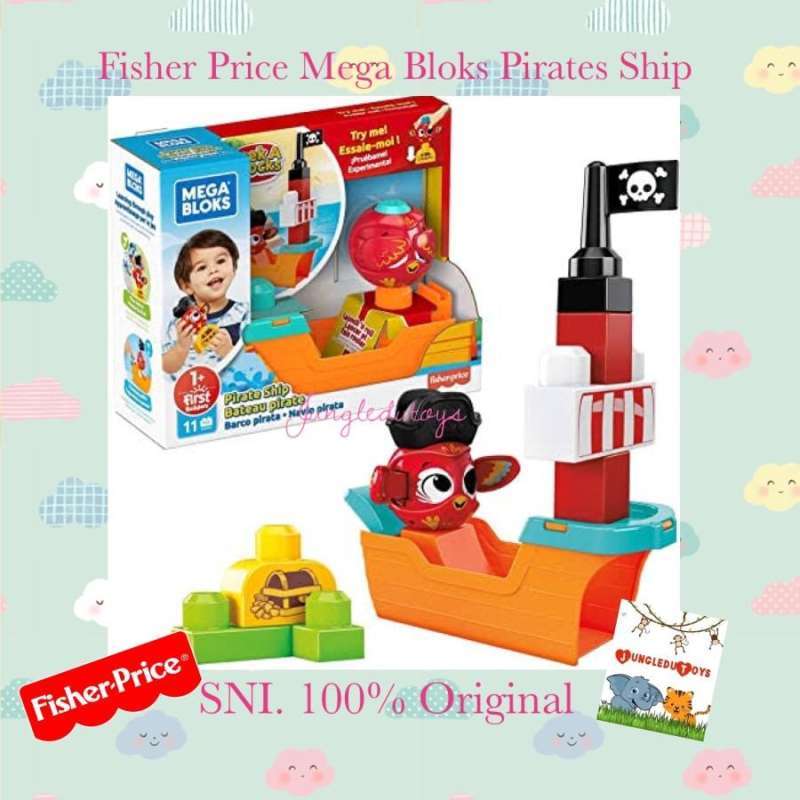Jual Fisher Price Mega Bloks Peek A Blocks Pirate Ship Original Mainan Anak di Seller ...