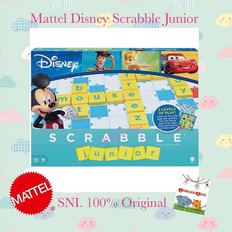 Jual Mattel Disney Scrabble Junior Board Game Original Mainan Kata ...