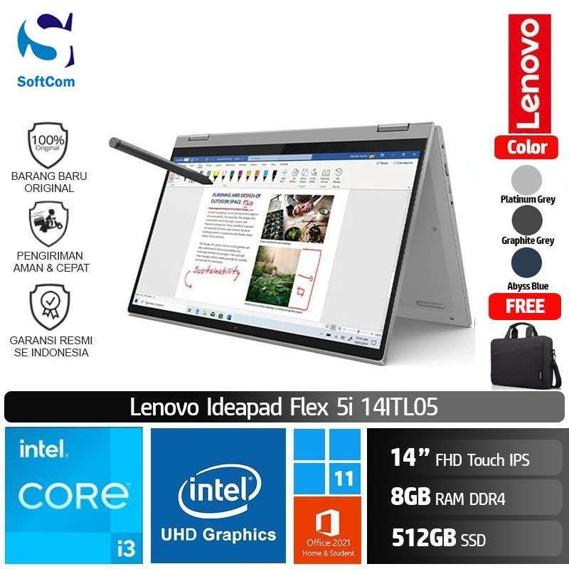 Jual Lenovo Ideapad Flex 5i 14itl05 V7id V8id V9id Laptop 2 In 1 Core I3 1115g4 8gb 512gb Ssd