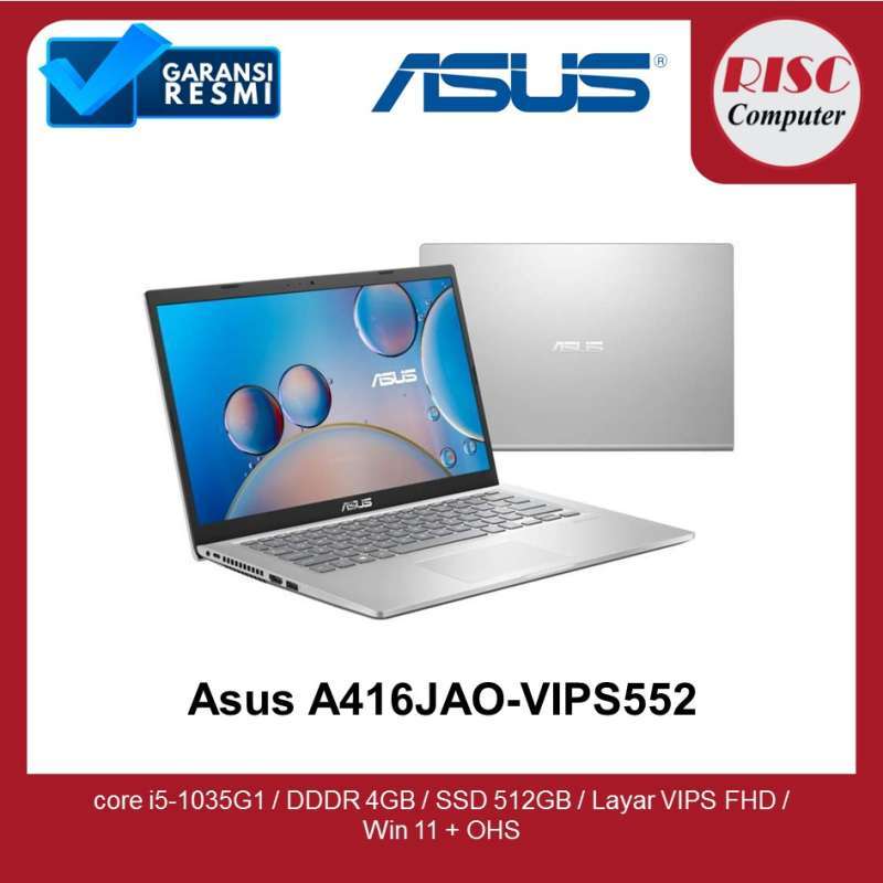 Jual Asus A416JAO-VIPS552 [ Intel core i5-1035G1 / DDDR 4GB / SSD 512GB ...