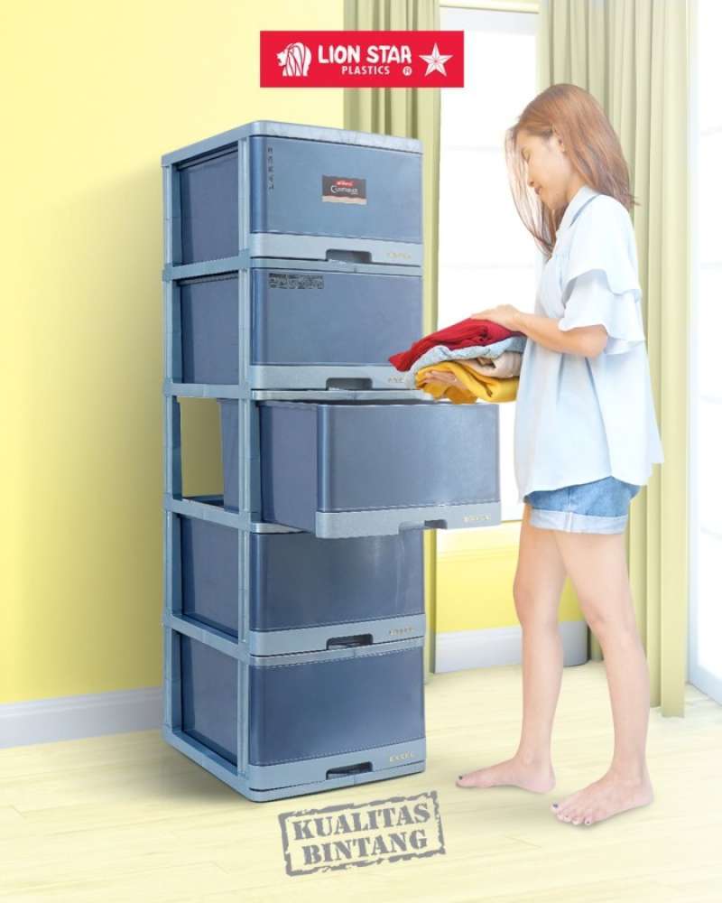 Promo Lion Star Excel Container Rak Laci Rack Lemari Pakaian Baju Plastik Diskon 3% Di Seller ...