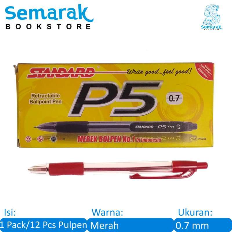 Promo Standard P5 Retractable Ballpoint Pen Pulpen Cetek Oil Gel Grip ...