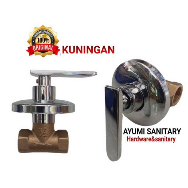 Promo Stopkran Tanam/Kran Shower Dinding Kuningan Diskon 10% di Seller ...