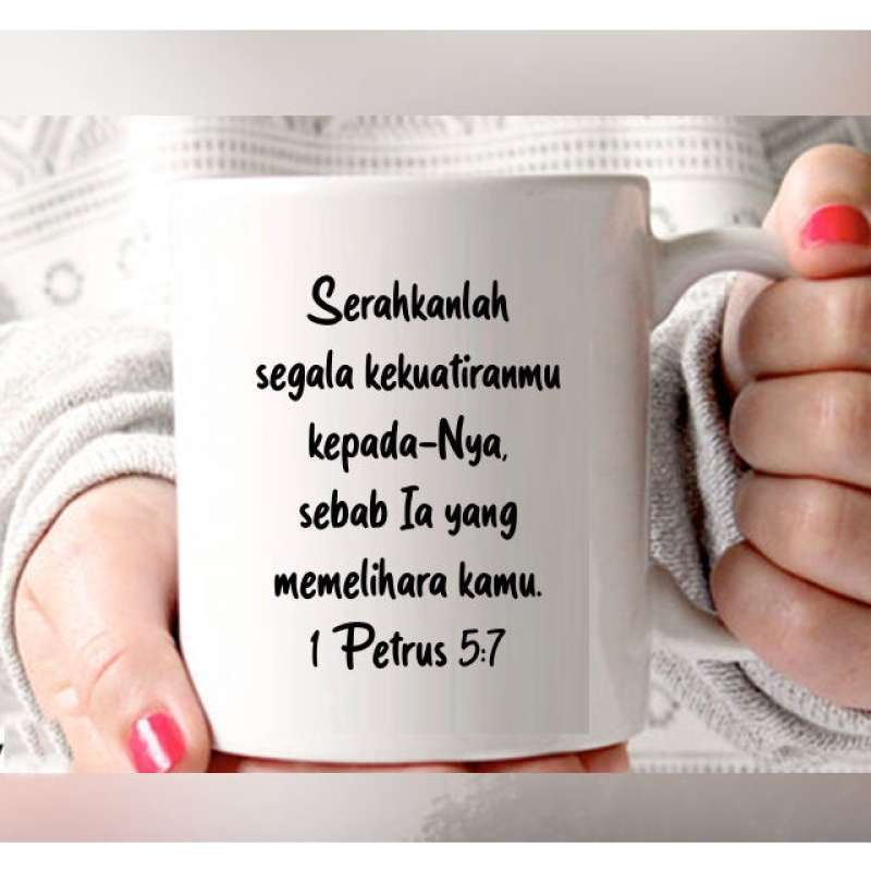 Jual Cetak Mug Ayat Alkitab Custom Tanpa Minimal Order - Ayat 5 Dan ...