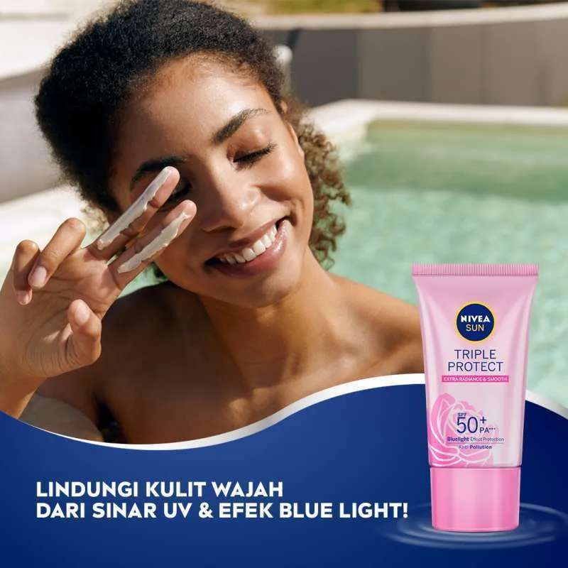 Jual NIVEA SUN Face Serum Triple Protect Hokkaido Rose SPF50+ PA ...
