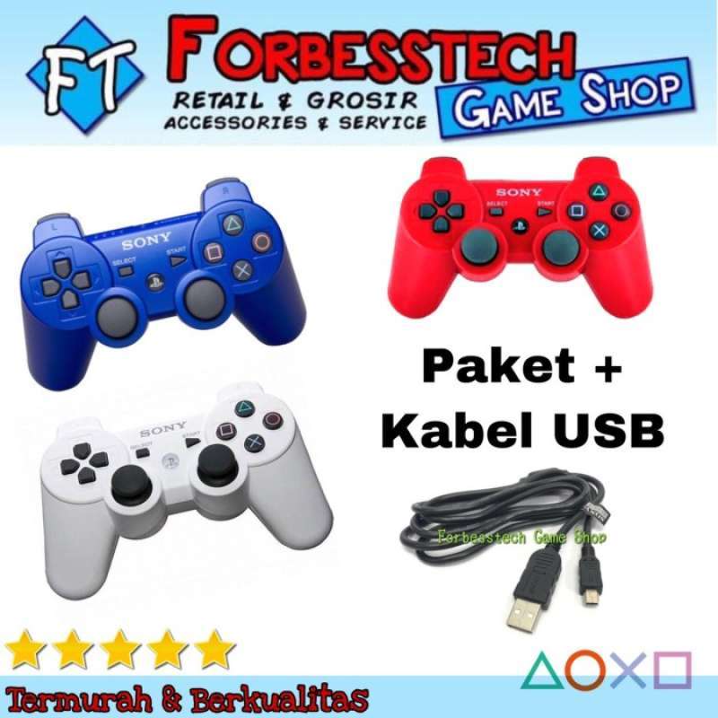 Jual Stick Stik Wireless PS3 Original Pabrik OP Warna Non Pack + Kabel ...