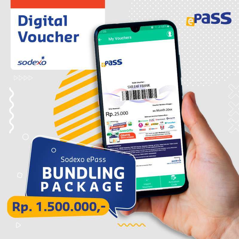 Jual Bundling Package Voucher Sodexo Epass Nominal Rp25.000 Dengan ...
