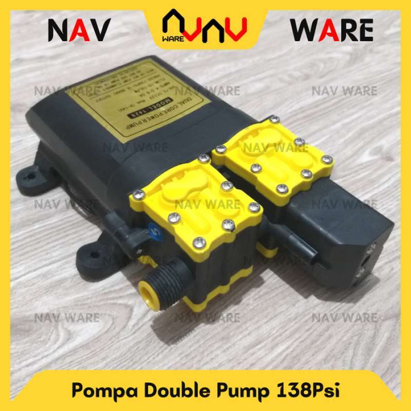 Promo Pompa Air DC 12V Dual Double Pump 138Psi Misting Pertanian Cuci ...