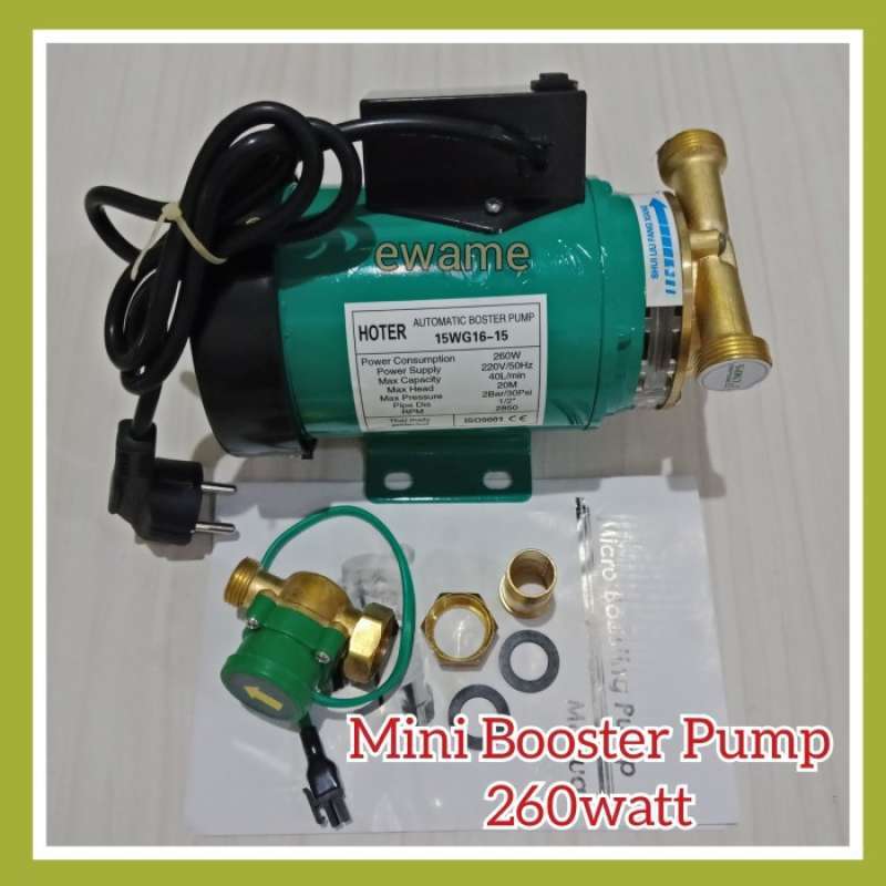 Promo Pompa Mini Booster Pump 260 watt Otomatis Pendorong Air Water ...