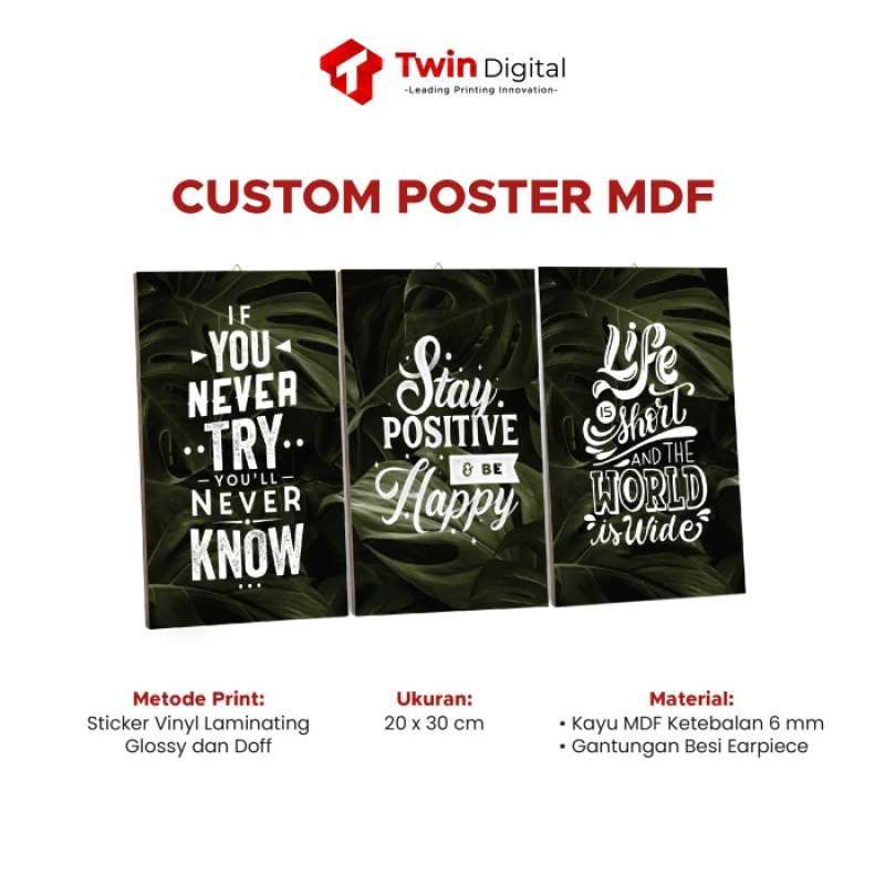 Jual HIASAN DINDING DEKORASI RUANGAN QUOTES MOTIVASI - MDF POSTER 22 ...
