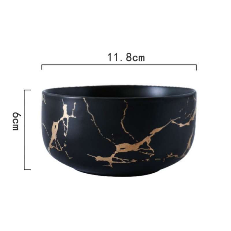 Jual Classic Ceramic Marble Bowl Mangkok Keramik Marmer Hitam Putih di ...