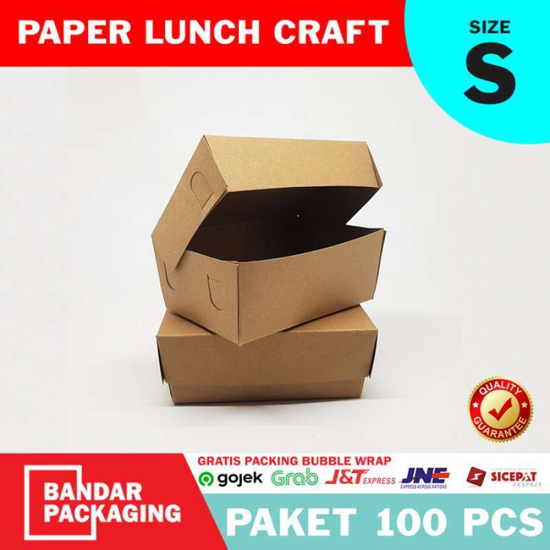 Promo Paper Lunch Box Craft Laminasi Ukuran S Food Grade Paket 100Pcs ...