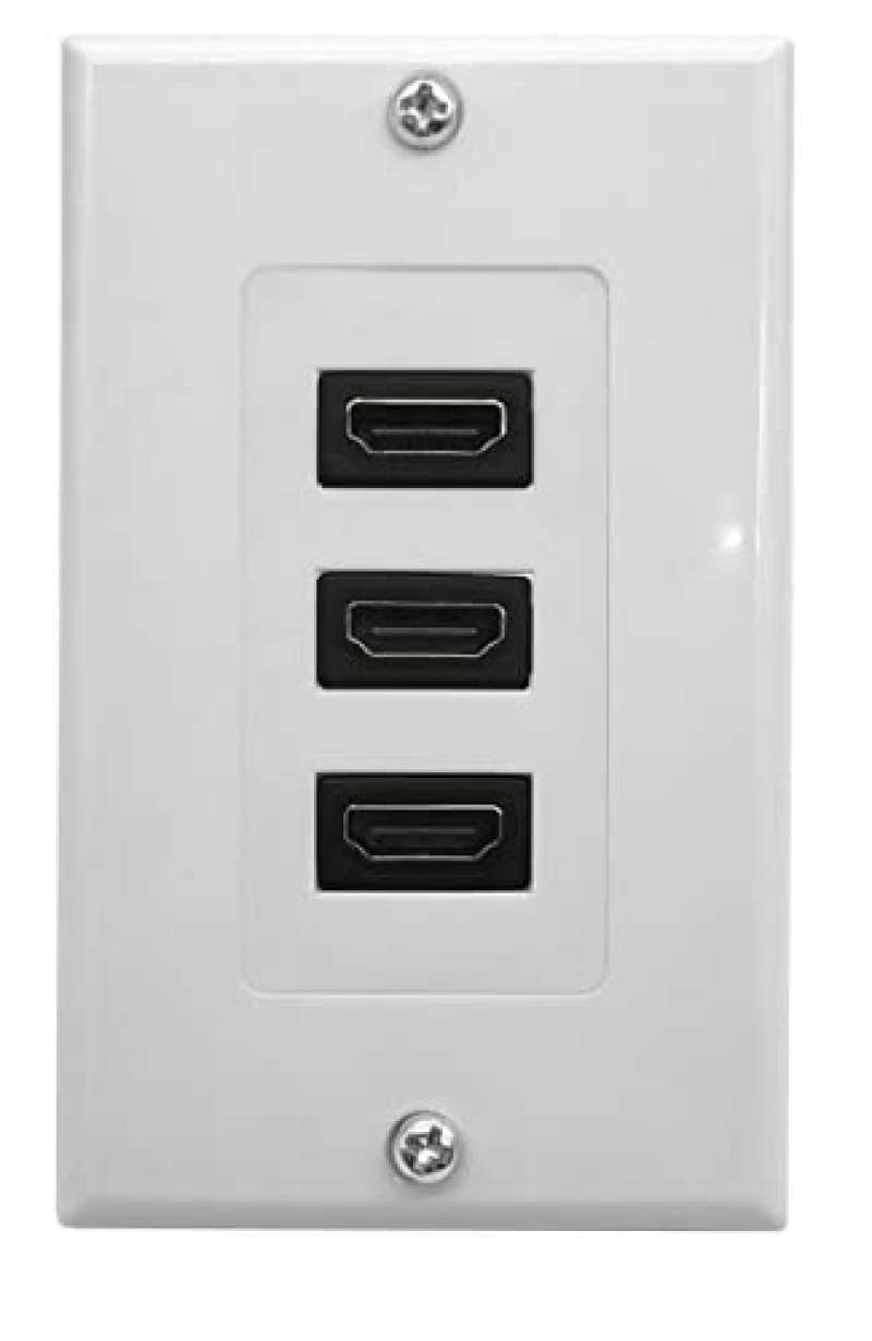Jual Halokny HDMI Wall Plate 3 Port, HDMI Female Coupler Component ...