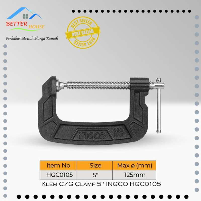 Promo Klem C/G Clamp 5 Ingco Hgc0105 Catok Jepit Press Kayu Besi Inch ...