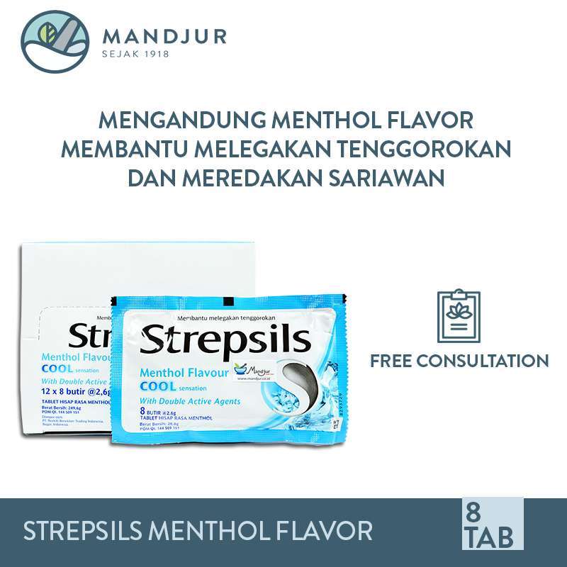 Jual Strepsils Menthol Flavor Permen Pelega Tenggorokan [Kemasan Sachet ...