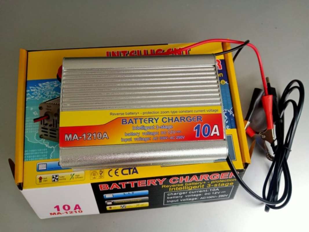 Jual Charger Aki/accu 12v 10a Otomatis Usat Intellegent Battery Charger ...