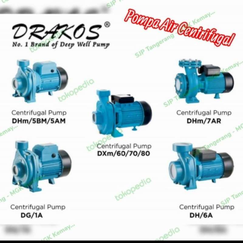 Jual POMPA AIR CENTRIFUGAL 2 DRAKOS DXM 60 IRIGASI PUMP 1.5HP 1PHASE di ...