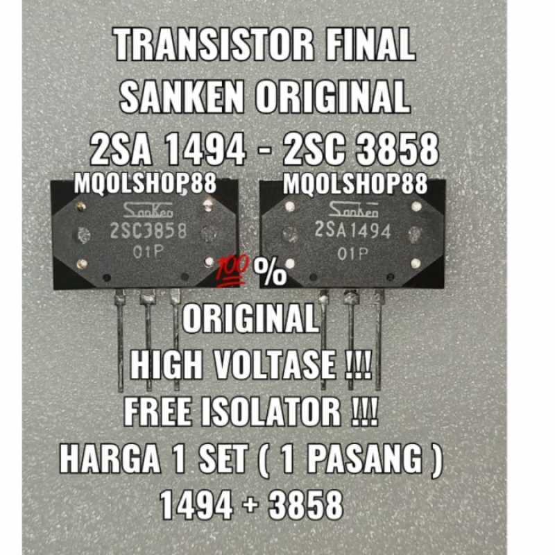 Promo TR TRANSISTOR SANKEN 2SA1494 2SC3858 2SA 1494 2SC 3858 ORIGINAL ...