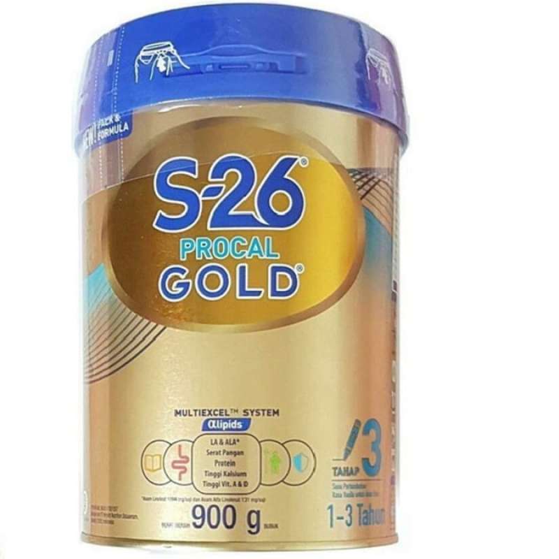 Jual Susu S26 PROCAL GOLD 3 900GR SUSU FORMULA ANAK USIA 1-3 TAHUN S-26 ...