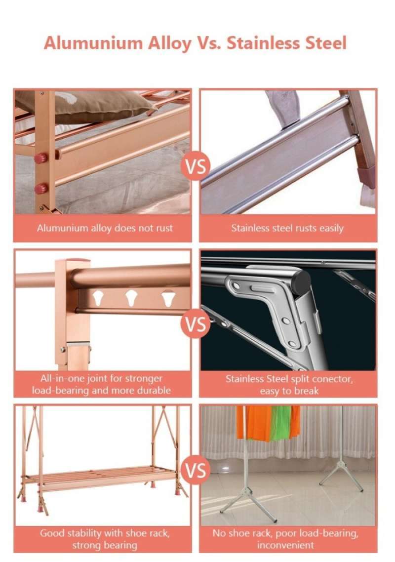 Promo Clothes Drying Rack Foldable Aluminium Alloy / Jemuran Baju ...