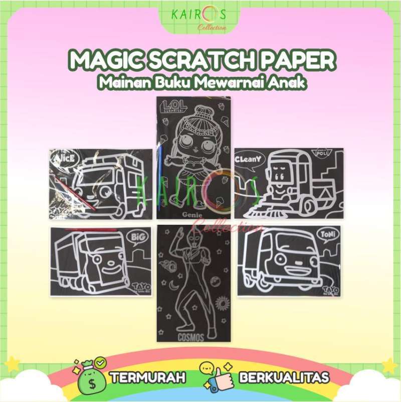 Promo Magic Scratch Paper Kertas Mainan Anak Mewarna Diskon 10% di ...